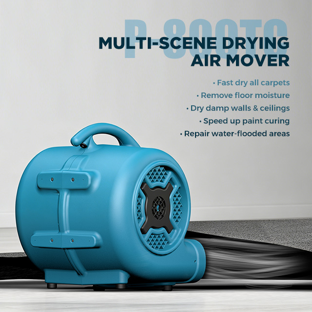 XPOWER P-800TC Mighty Air Mover Floor Fan Dryer with 3-Hour Timer ...